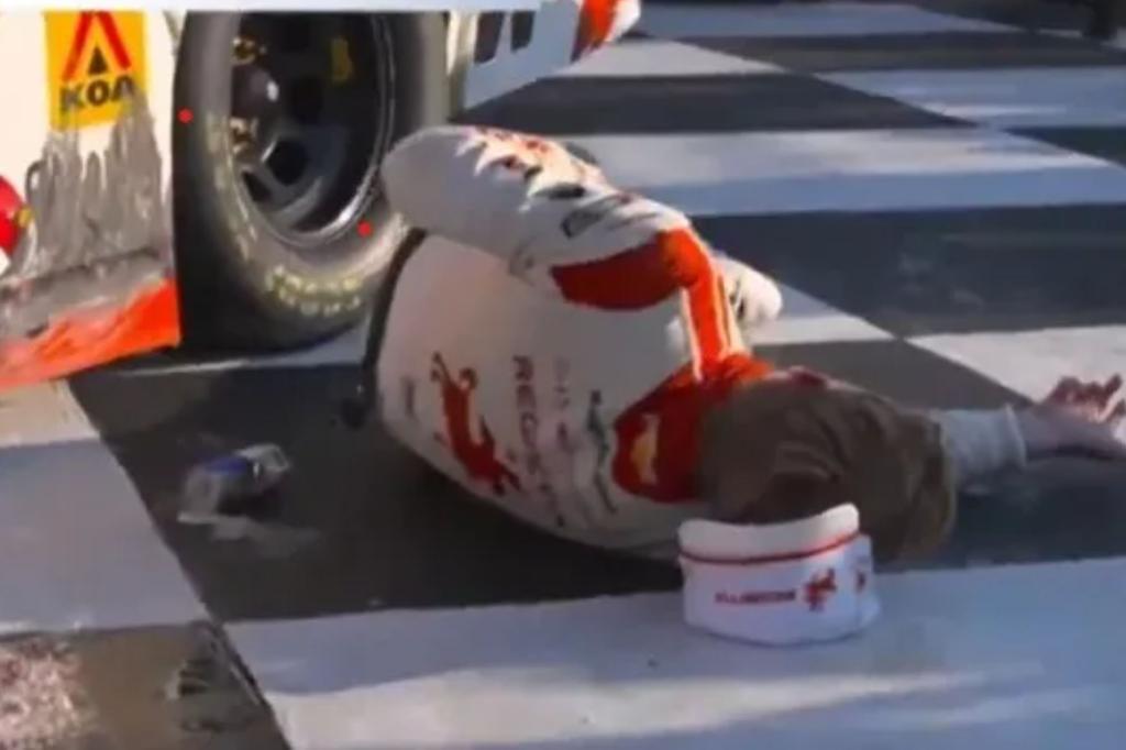 NASCAR driver KO’s himself trying to get out of his car