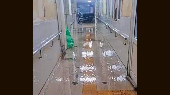 Shoddy construction work upstairs leaves Mohali civil hospital flooded