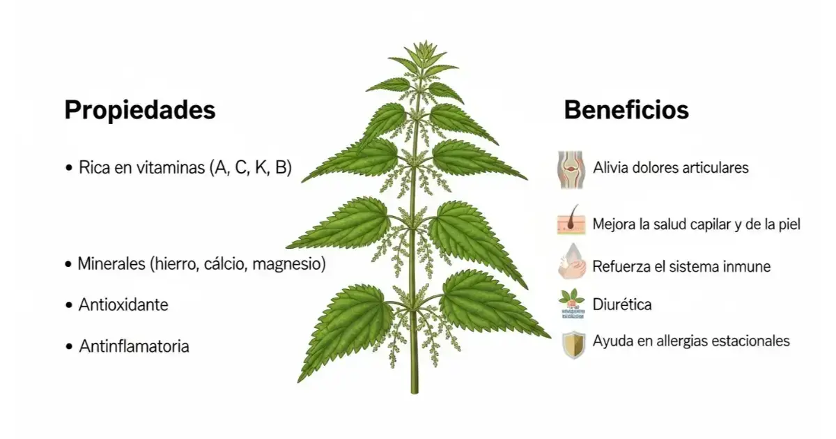 Propiedades, beneficios y usos medicinales de la ortiga