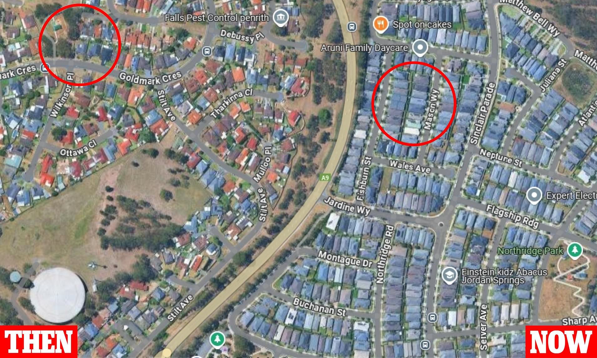 Satellite image showing suburbs now compared with the 90s proves ...