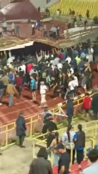 Part of Stadium Roof Collapses Atop Spectators During Football Match in ...