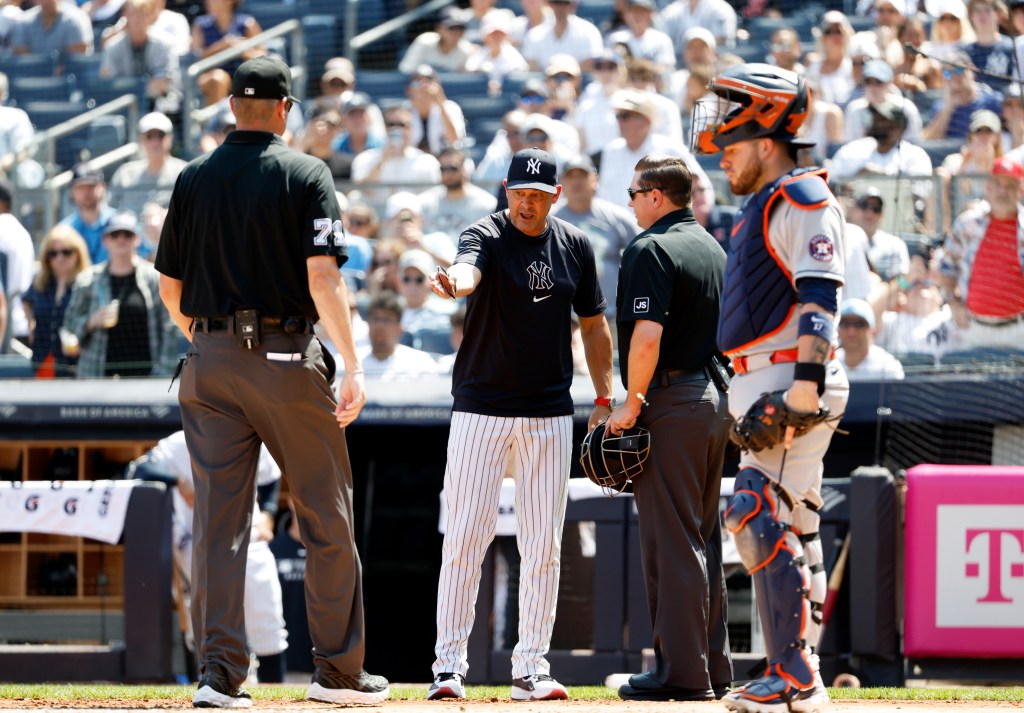Yankees’ Aaron Boone ejected for MLB-leading fifth time this year