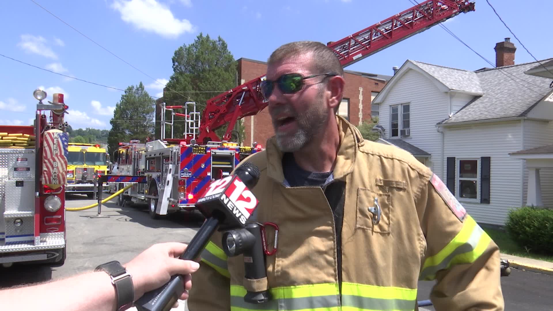 Chief of the Nutter Fort Volunteer Fire Department Jeremy Haddix speaks ...