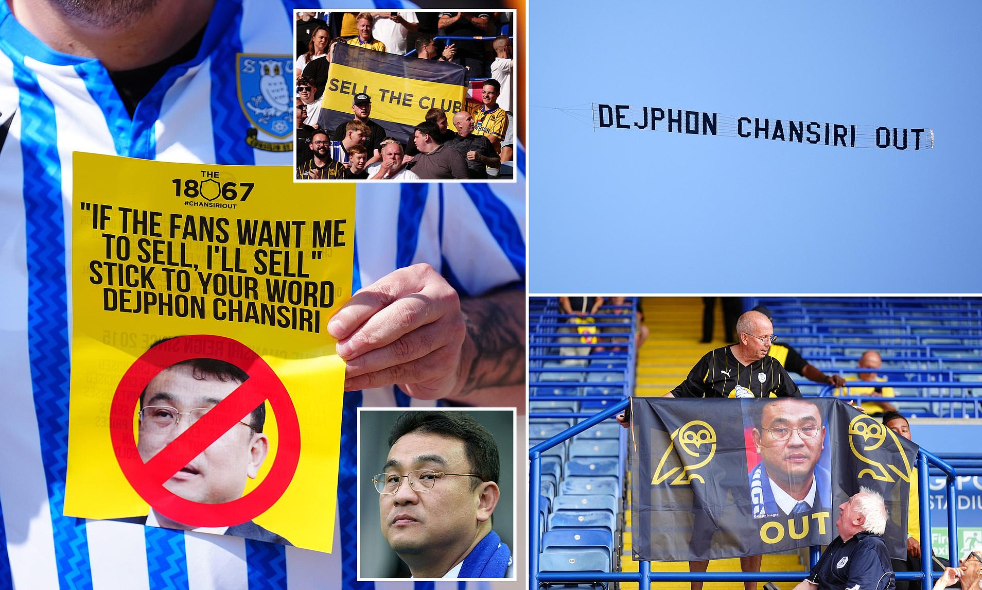 Sheffield Wednesday fans stage fiery protest against owner Dejphon ...