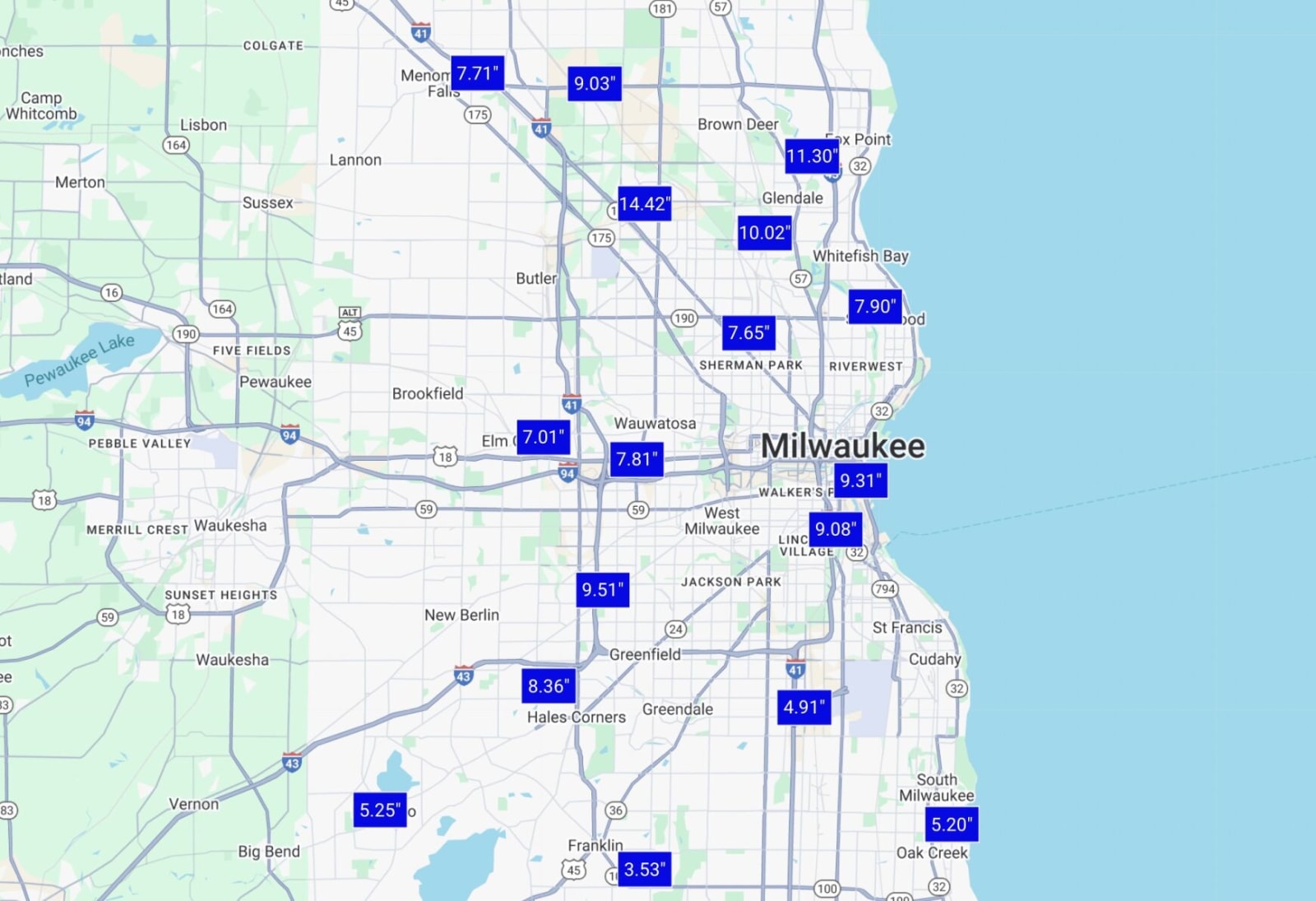 Nearly a foot of rain slams Milwaukee overnight