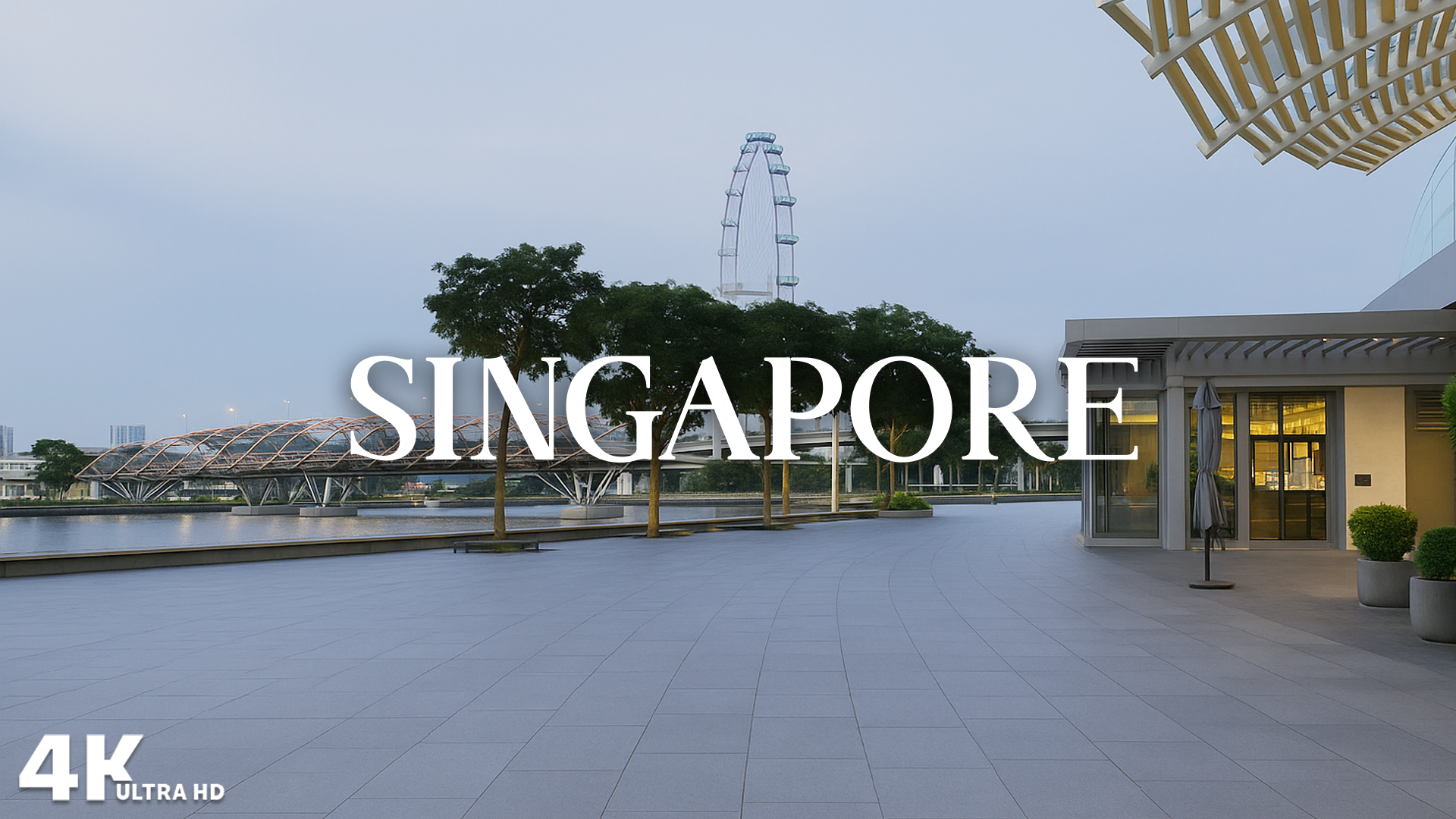 Singapur – Atmósfera Vespertina en Merlion Park (4K)