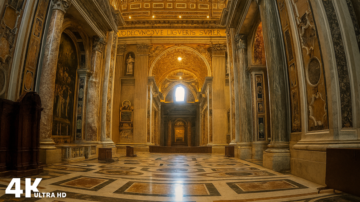Recorrido por la Plaza de San Pedro en el Vaticano en 4K