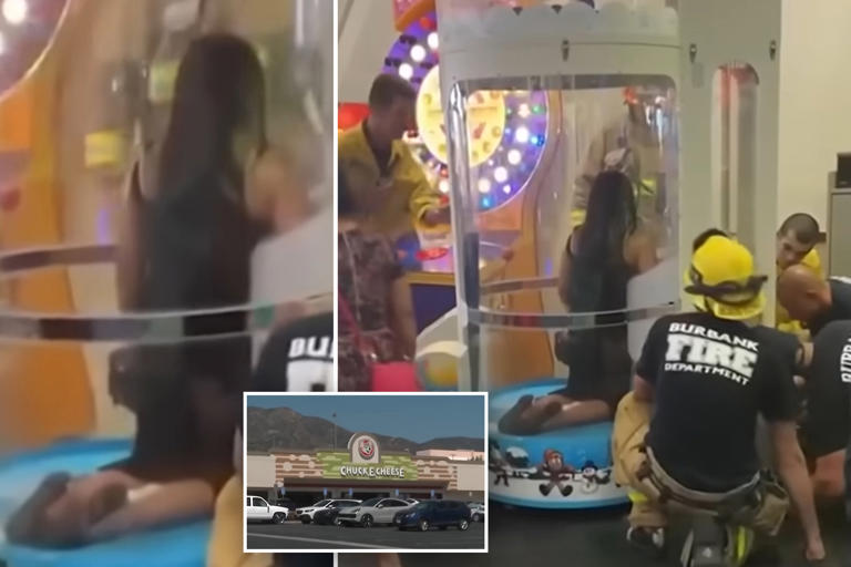 Bumbling Adult Trapped Inside Chuck E Cheese Arcade Game California