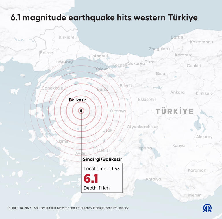 At least one dead after 6.1 earthquake hits Turkey