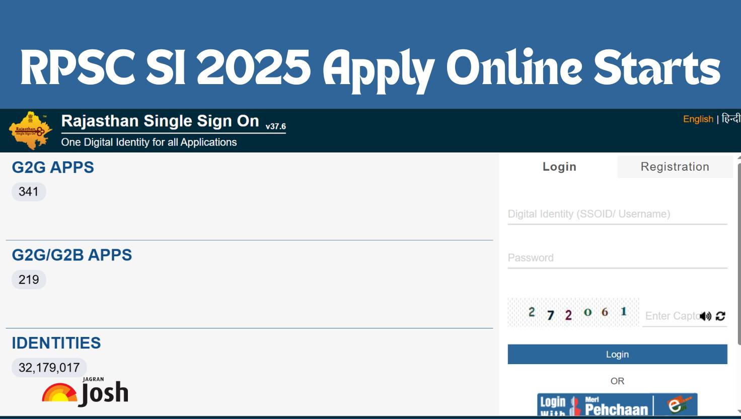 RPSC SI Recruitment 2025 Apply Online Begins at rpsc.rajasthan.gov.in ...