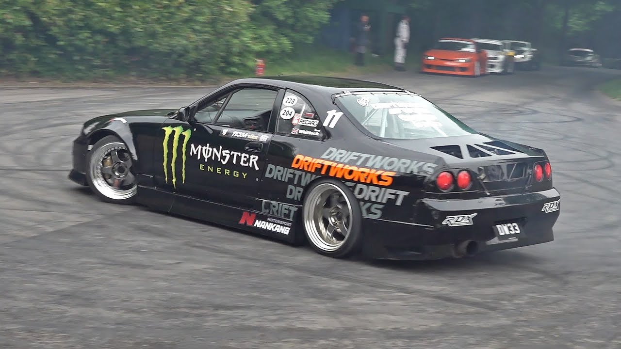 680HP Nissan Skyline R33 GTST 1.5JZ – Drifting at Driftkhana Goodwood FOS