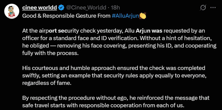 Allu Arjun asked to remove mask at airport, fans react to viral video