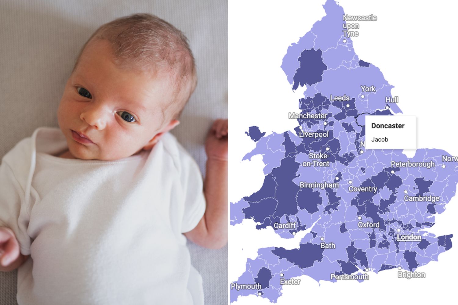 The most popular baby names in your area, mapped