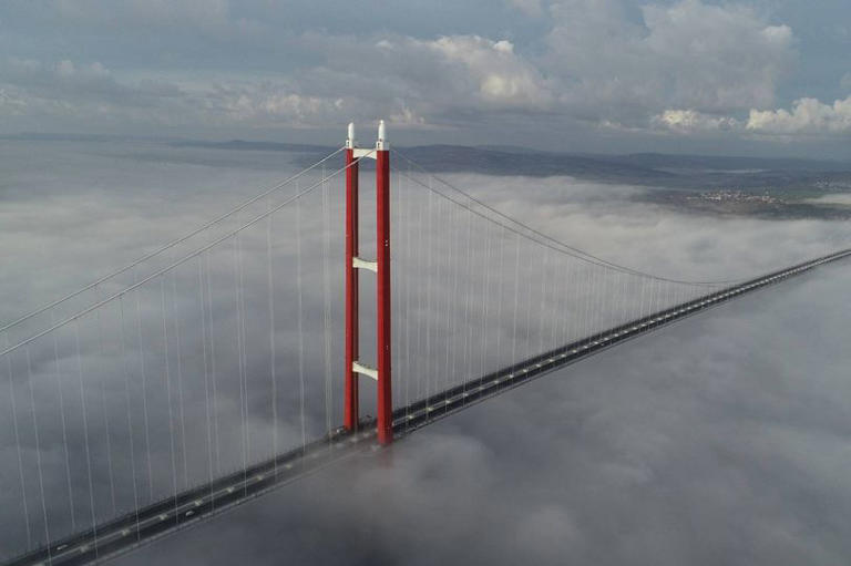 World's largest suspension bridge cost $2.9bn and links two continents ...