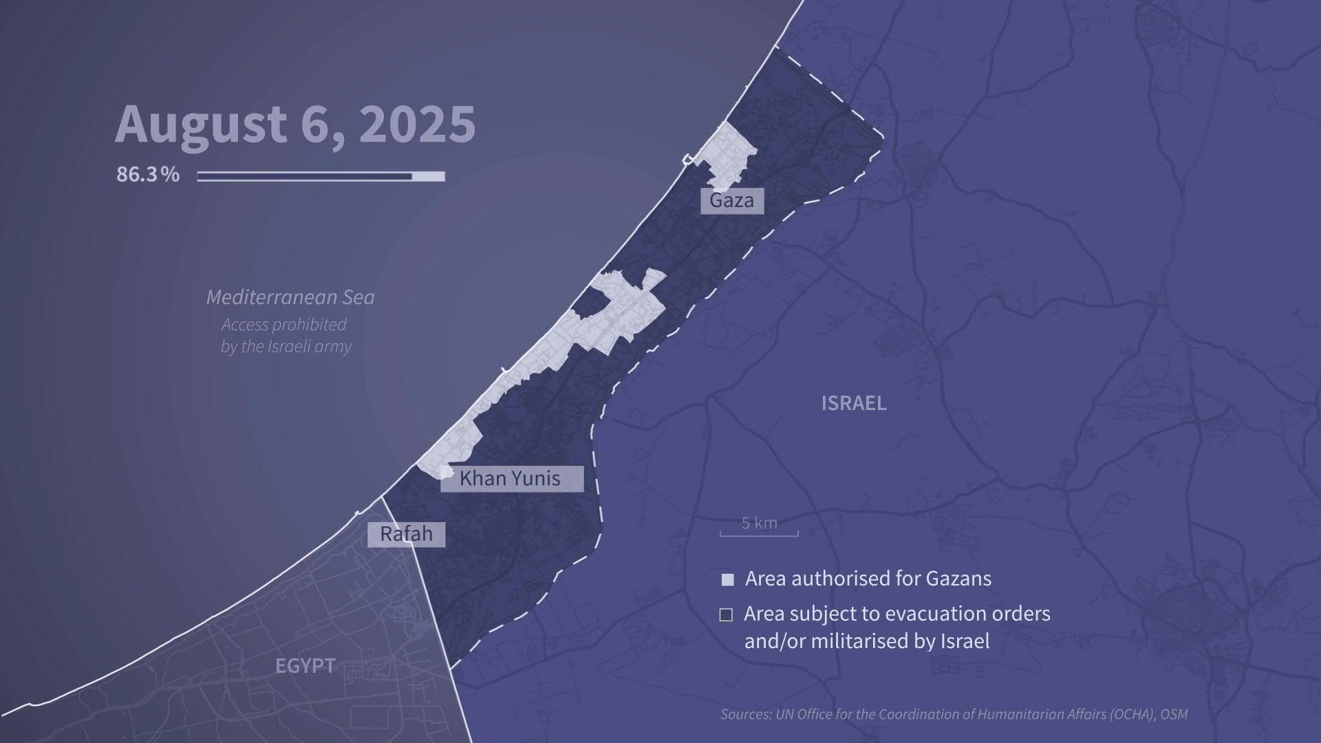 ANIMATED MAP: the Gaza Strip since March 2025