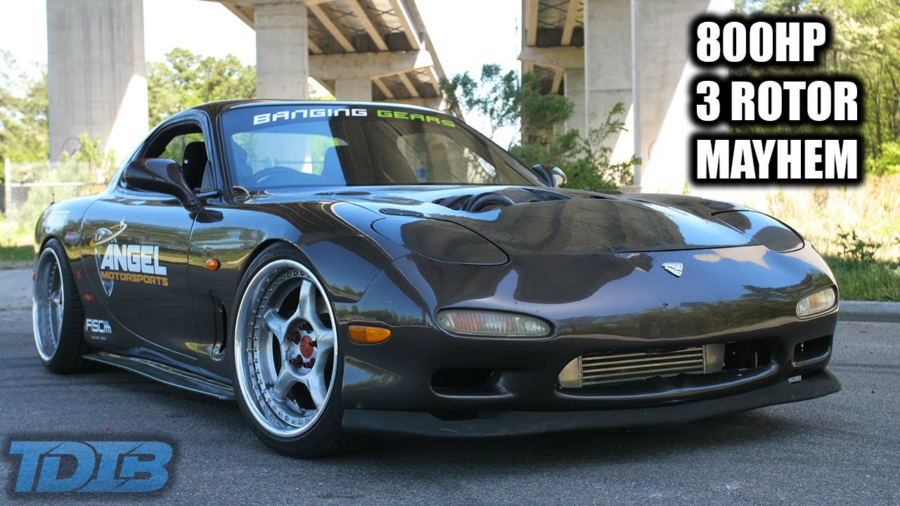 Slaying the streets in a 800HP 3 rotor Mazda RX7