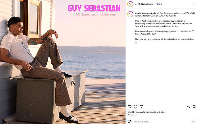 Guy Sebastian launches new album to 'eight' fans at rundown shopping centre