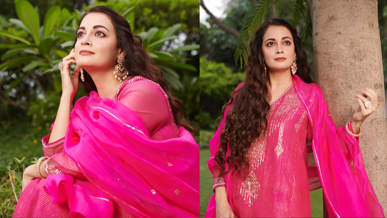 Dia Mirza looks no less than a modern begum in this rani-pink ethnic set