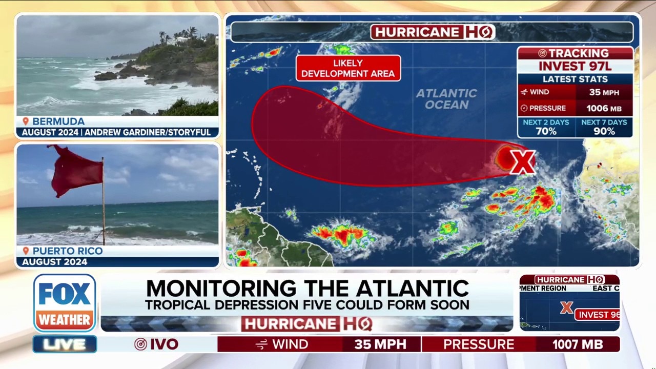 Invest 97L on the verge of becoming Tropical Depression Five