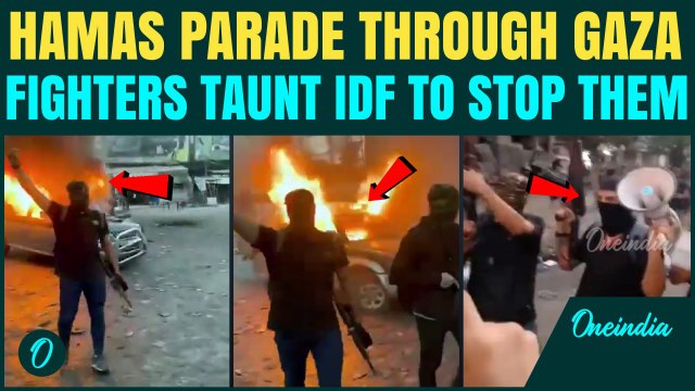 VIDEO: Hamas Fighters PARADE in Gaza Streets, FLAUNT Weapons & Chant ...