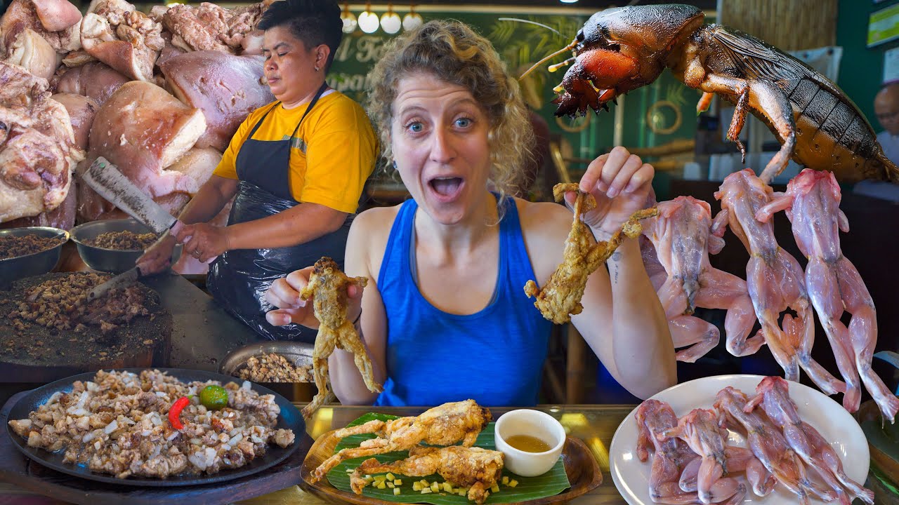 Pampanga street food in Angeles City Philippines - eating frogs ...