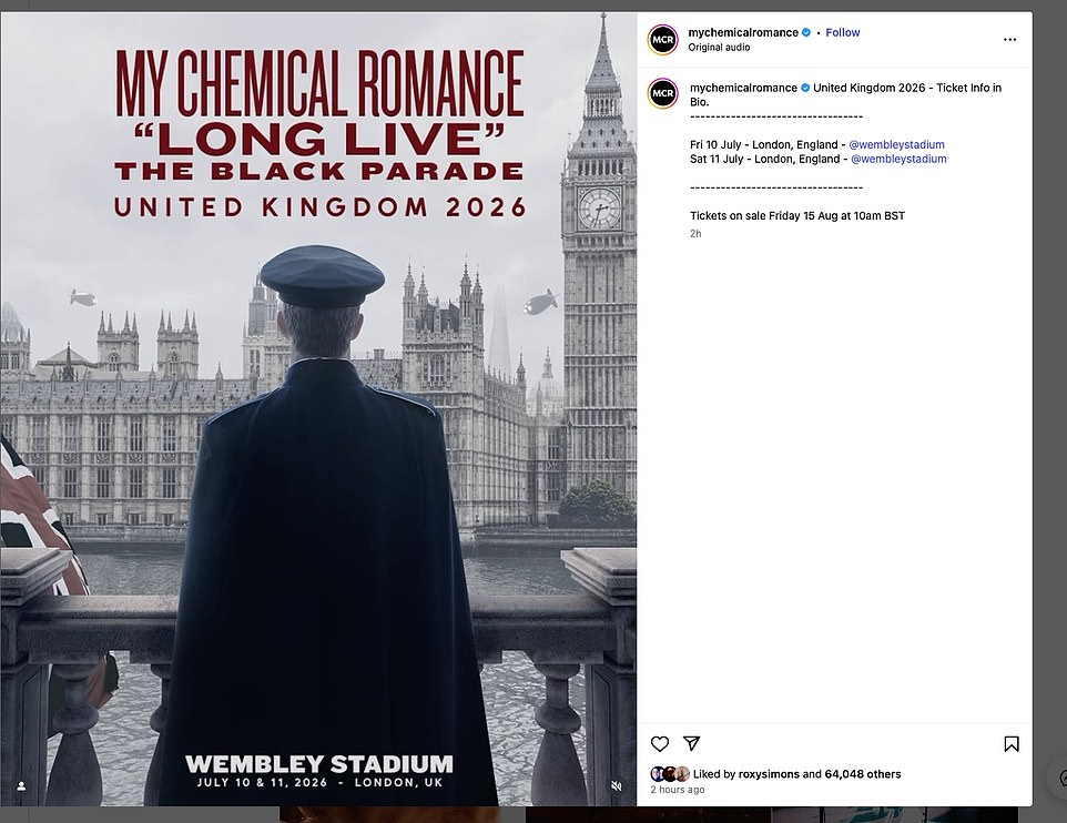 American rock band announces Wembley stadium shows