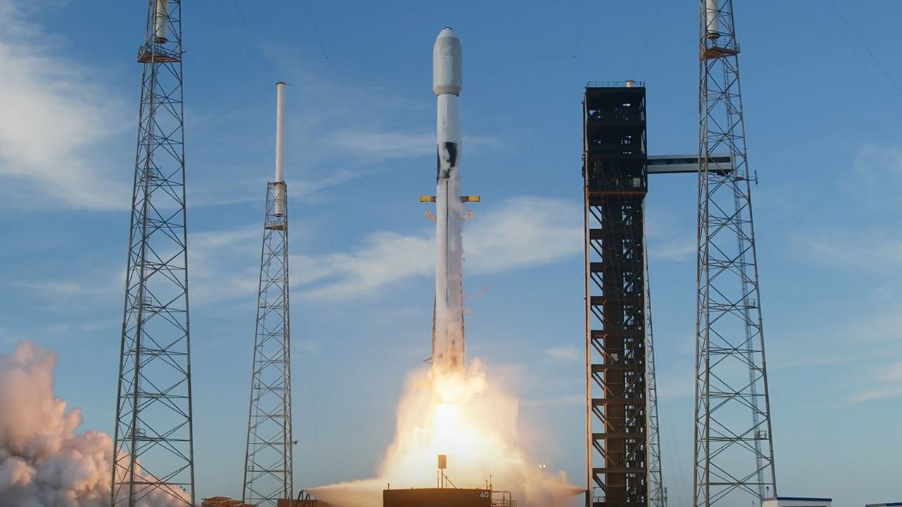 Falcon 9 rocket launches Amazon Kuiper satellites on SpaceX's 100th ...