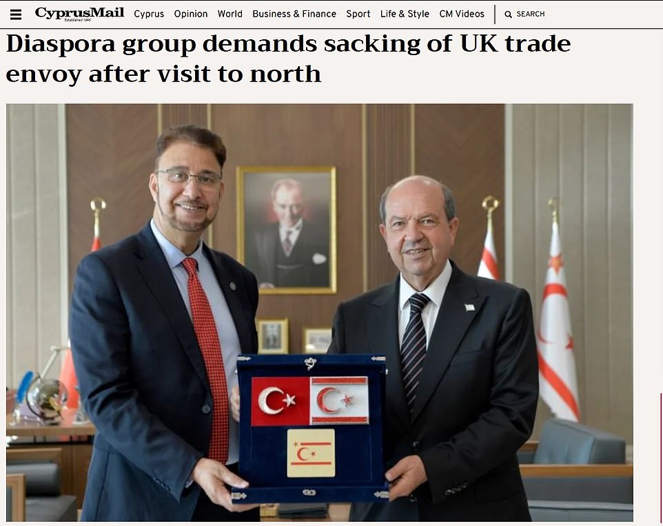 Pressure on labor to sack trade envoy after visit to Northern Cyprus