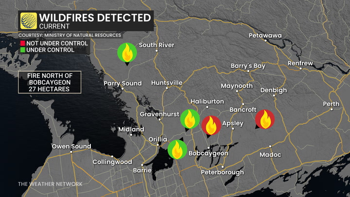 Extreme fire risk as Ontario wildfires spread in Kawartha Lakes region