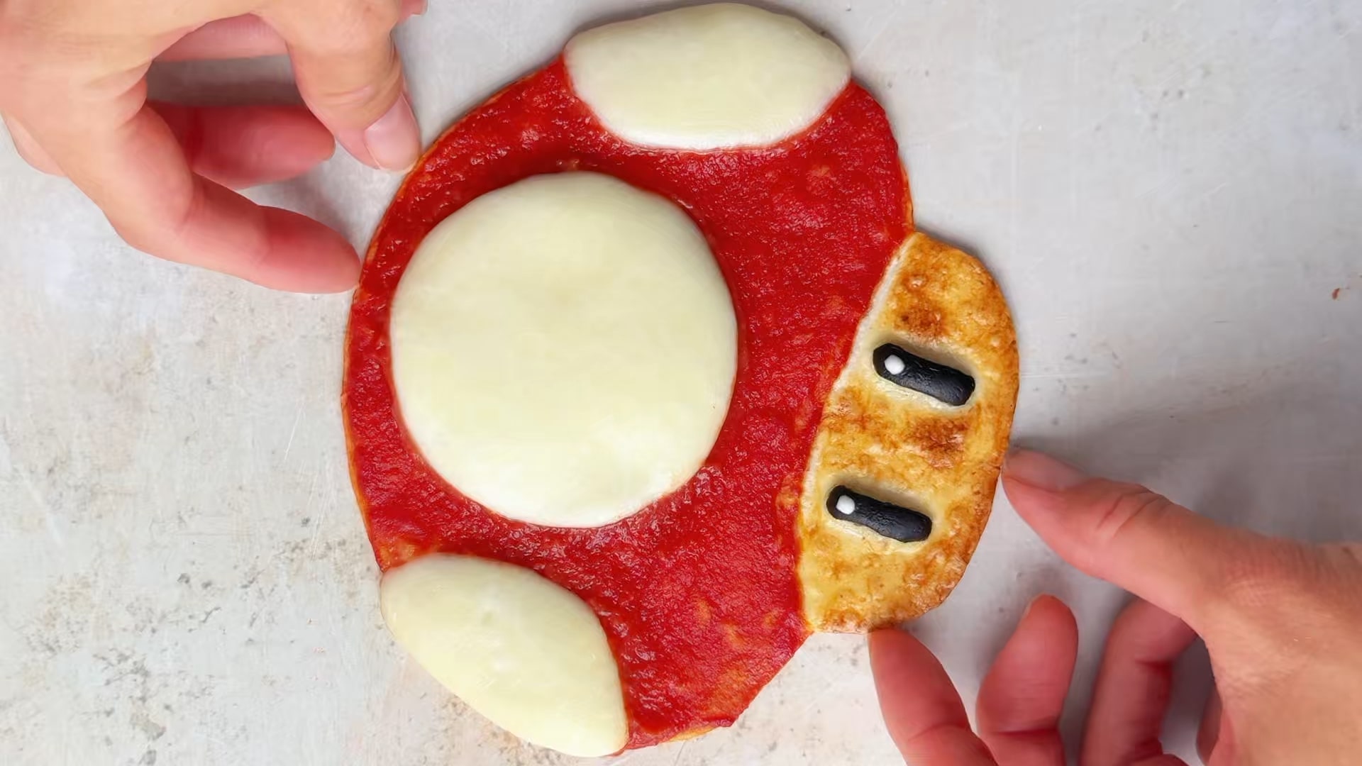 Mario Mushroom Pizza, fun Super Mario snack idea