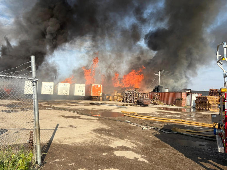 Gary firefighters spend 18 hours battling massive pallet company blaze