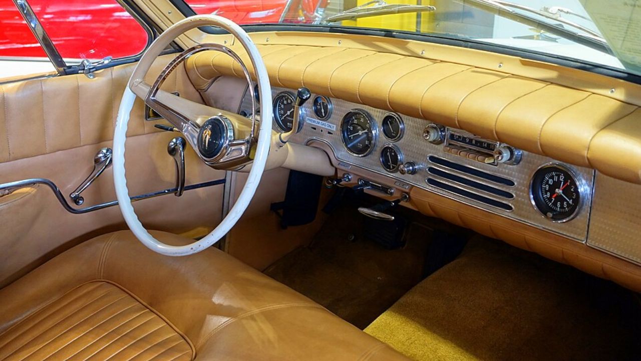 Car interior features from a bygone era