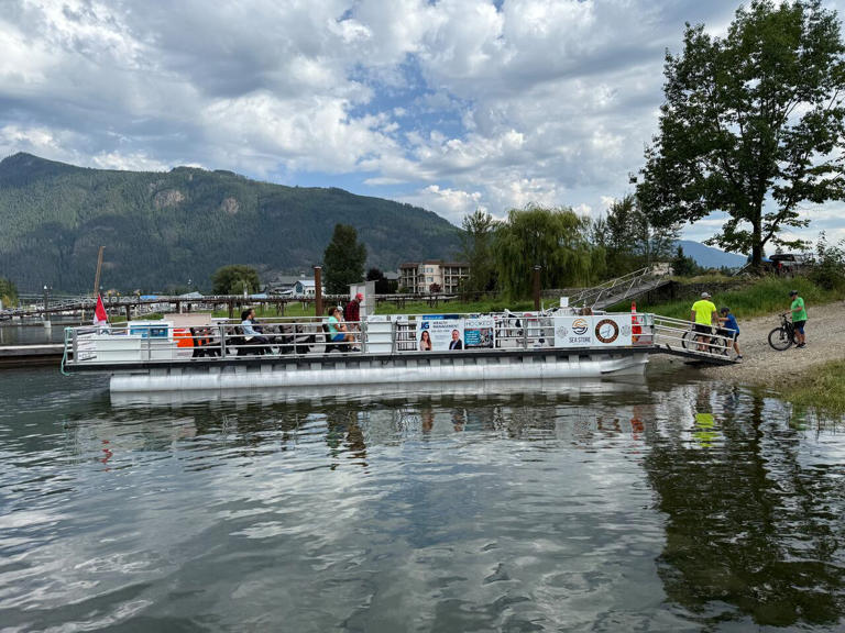 New Sicamous, B.C., ferry a big hit shuttling people across channel to ...