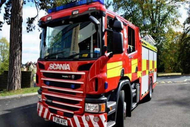 Car bursts into flames on road near busy towns