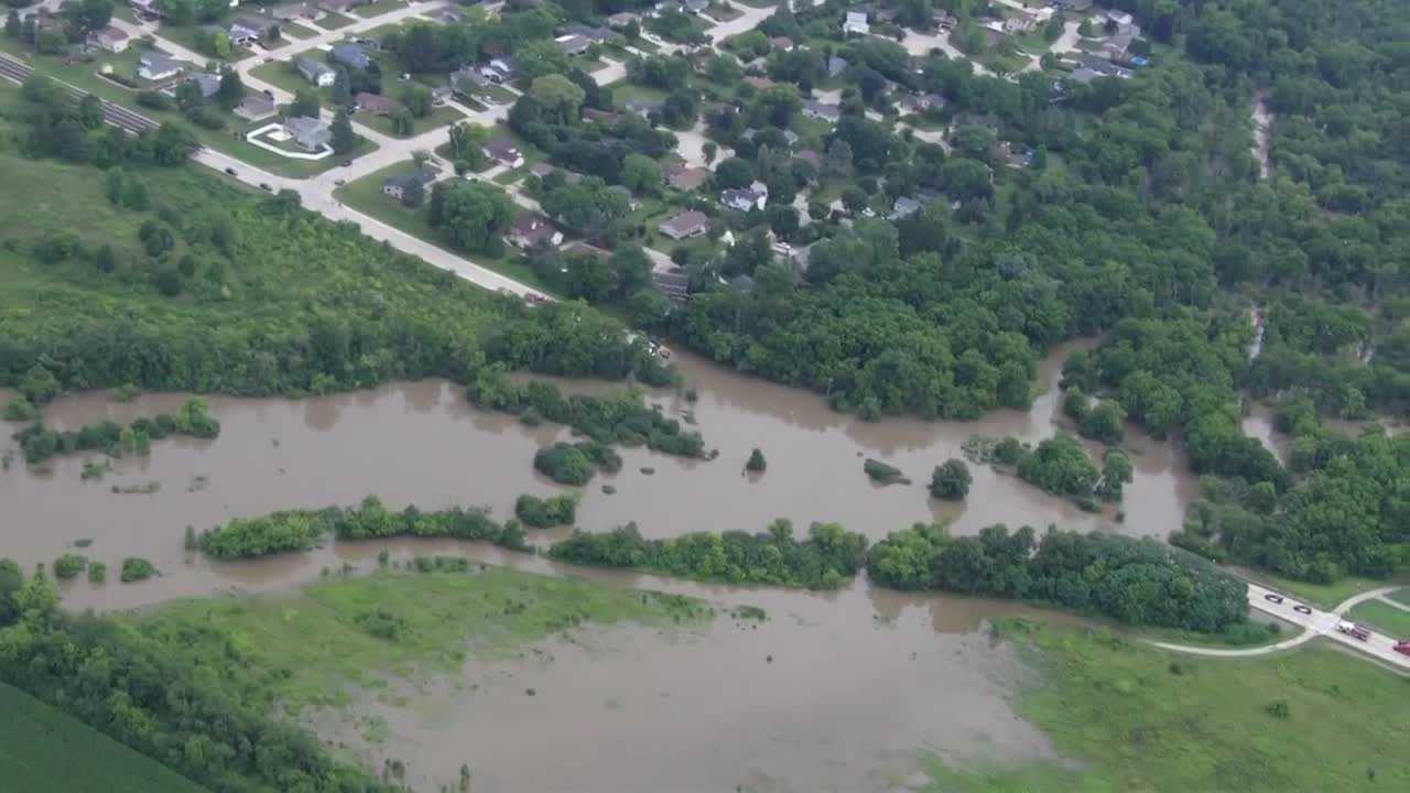 VIDEO: Aerial footage shows Milwaukee underwater after historic floods