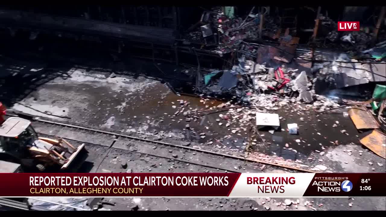 Drone video shows aftermath of explosion at US Steel Clairton Coke ...
