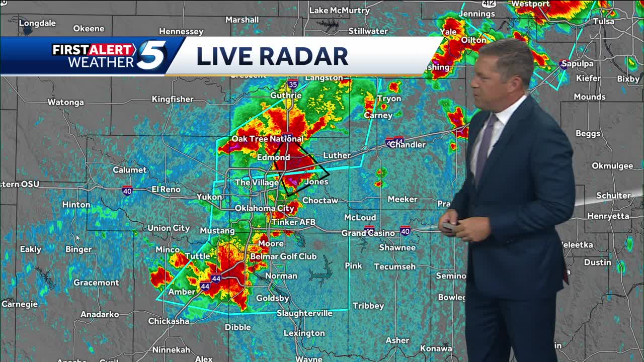 UPDATE: Storms moving through OKC metro (4:35 p.m. Aug. 11, 2025)