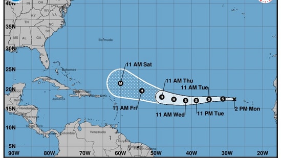 Tracking tropical storm Erin: Path and forecast as it forms in Atlantic