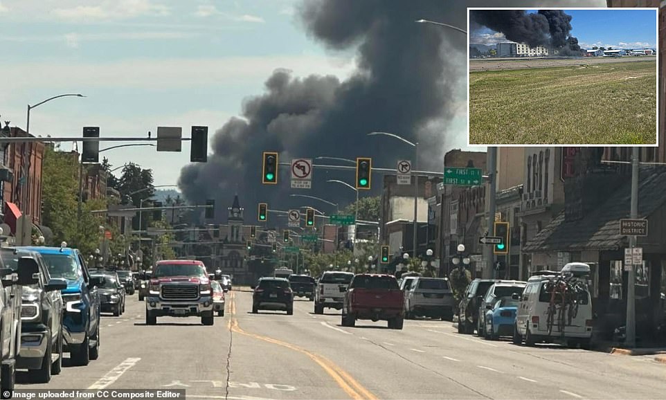 Two planes collide on airport runway causing huge fireball