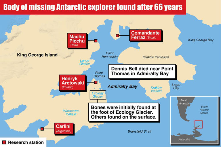 Body of missing Antarctic explorer found after 66 years as brother says ...