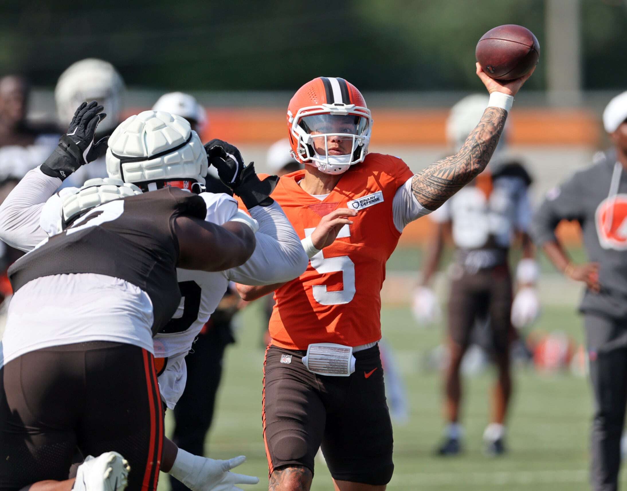 Browns QB Dillon Gabriel returns to team drills and is in play to start ...