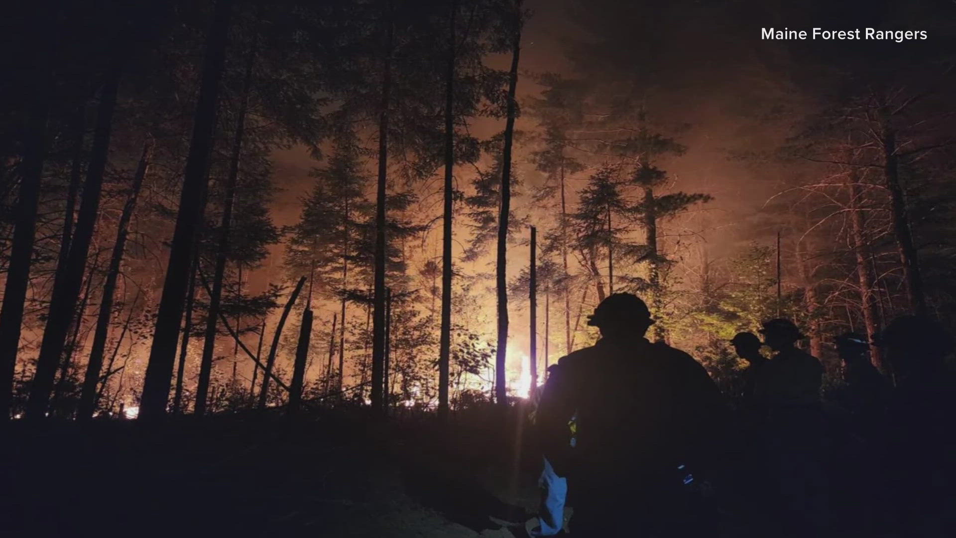 Maine Forest Rangers work to contain Washington County wildfire