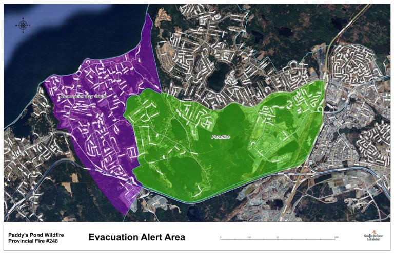 Parts of Paradise, C.B.S. on evacuation alert as Thomas Pond wildfire grows
