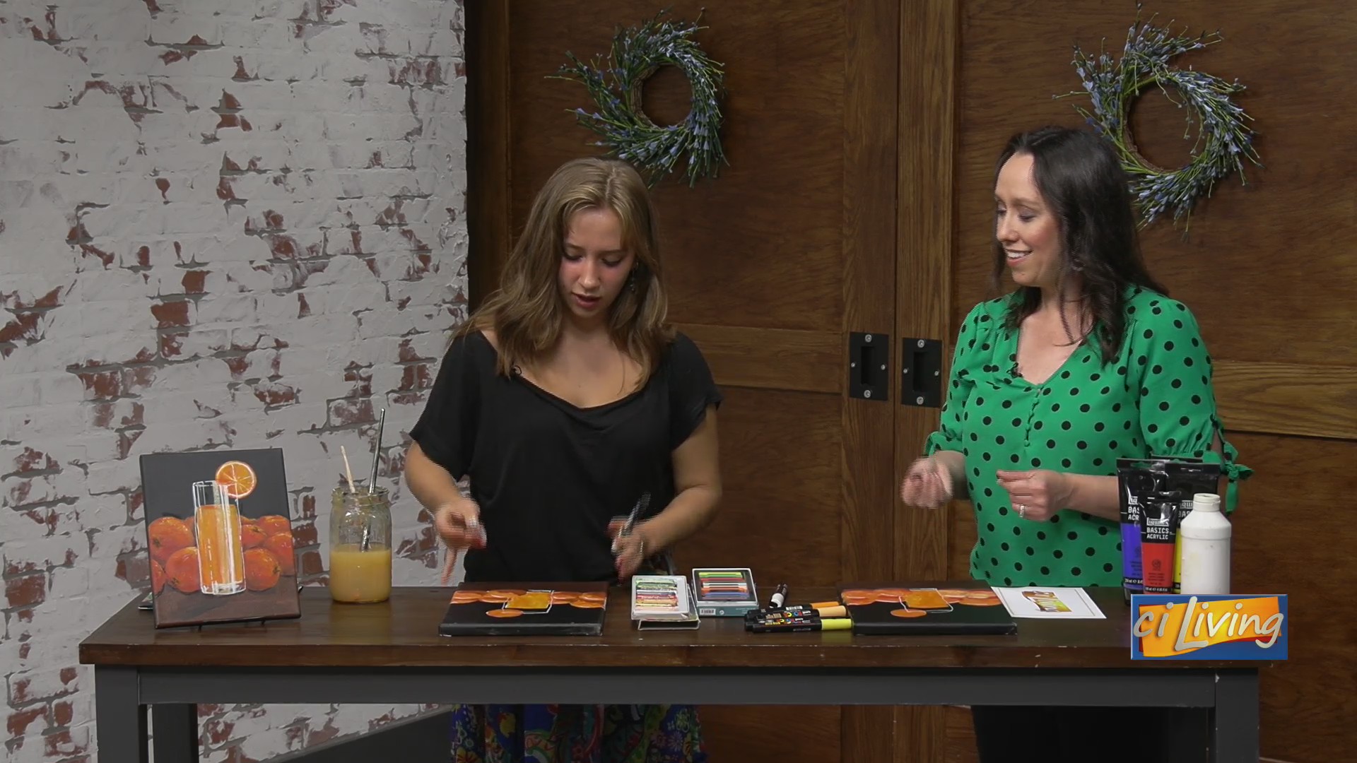 Bringing To Life the Orange Painting with Oil Pastels & Highlights