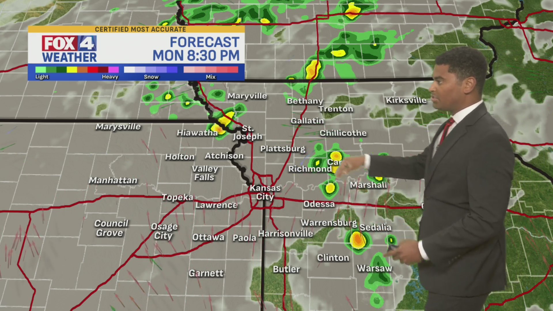Monday midday forecast