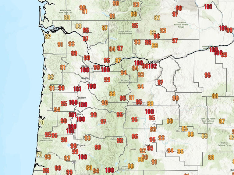 Oregon extreme heat warning extended as temperatures could reach 100 ...