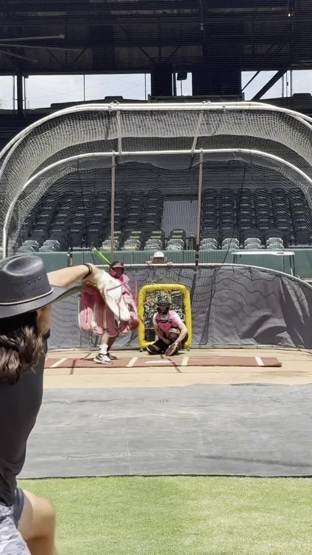 Pitching to a teammate and they can't tell if it's a strike or ball!