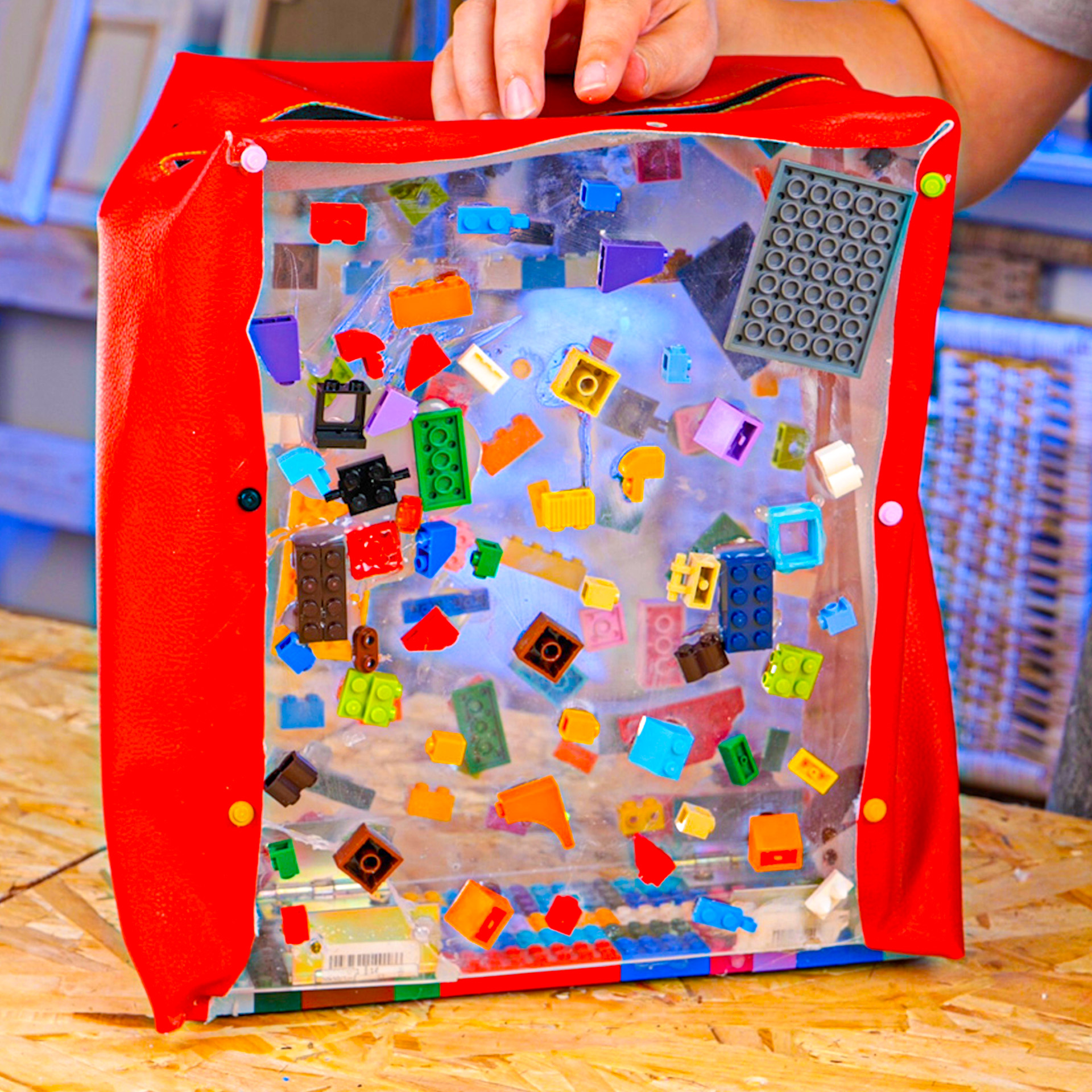 Transformation of Lego into a fashionable backpack