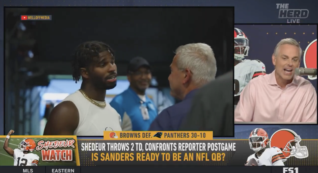 Colin Cowherd questions Shedeur Sanders' maturity