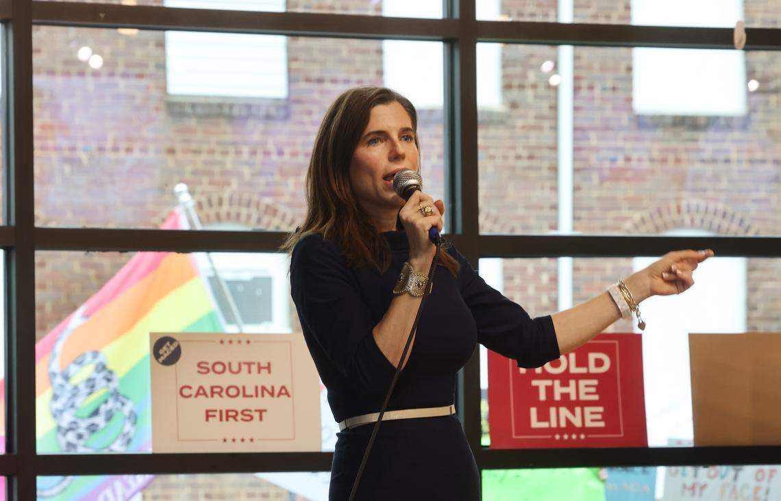 Rep. Nancy Mace brings SC governor campaign - and protesters - to Rock Hill